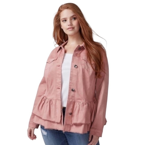 Lane Bryant | Jackets & Coats | Nwt Lane Bryantdenim Peplum Jacketsize ...